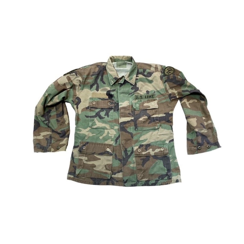 Us Army Bdu Top Mens Small Short Green Woodland Camo … - Gem